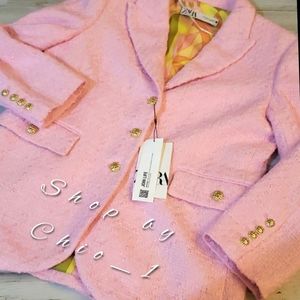 Zara | Jackets & Coats | Zara Textured Tailored Blazer Jacket Pink ...